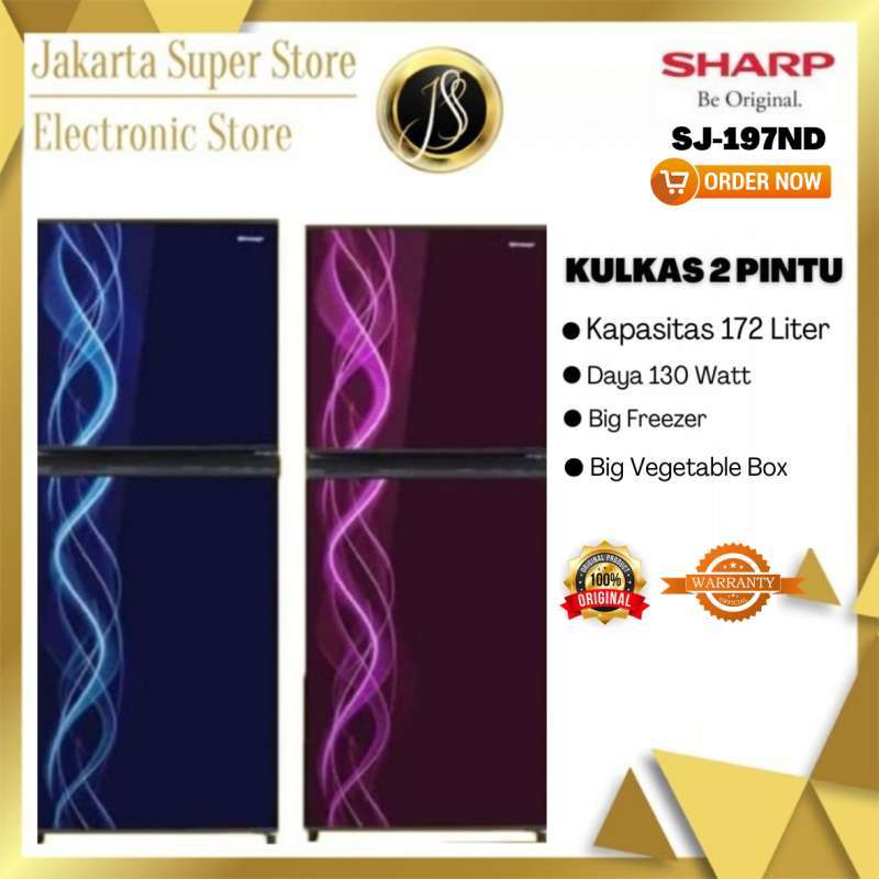 Promo Kulkas 2 Pintu Sharp Sj 197 ND VP/VB Tanpa Bunga Es Low Watt ...