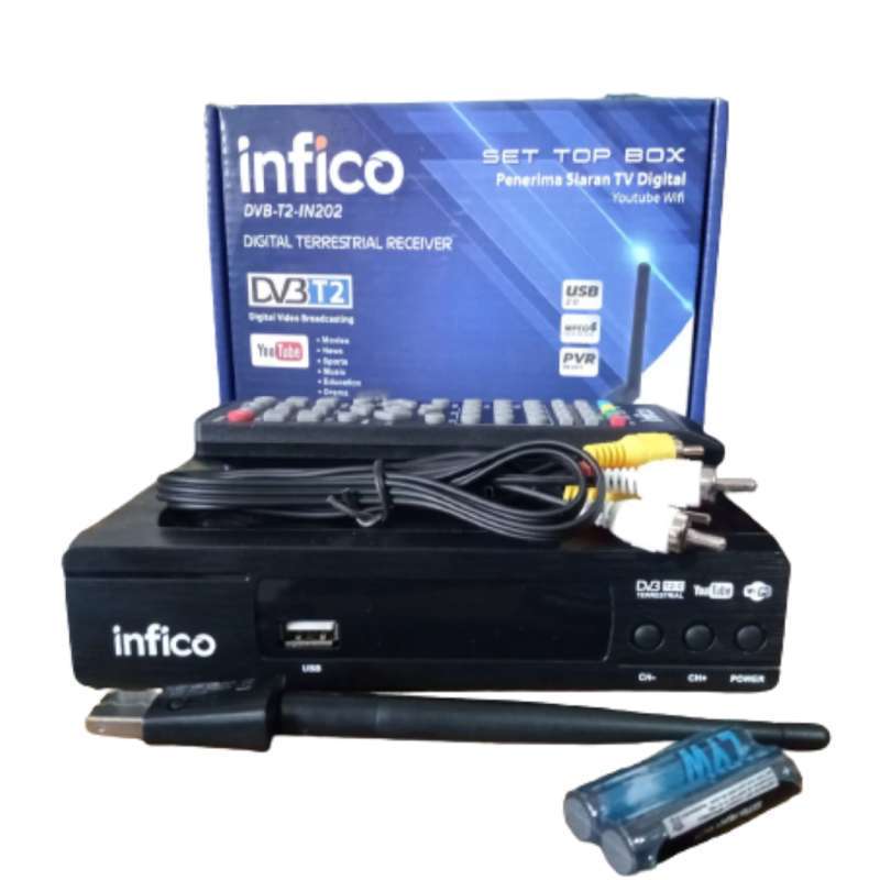 Jual Set Top Box Infico Dvb T2-in202 Receiver Tv Digital Free Dongle ...