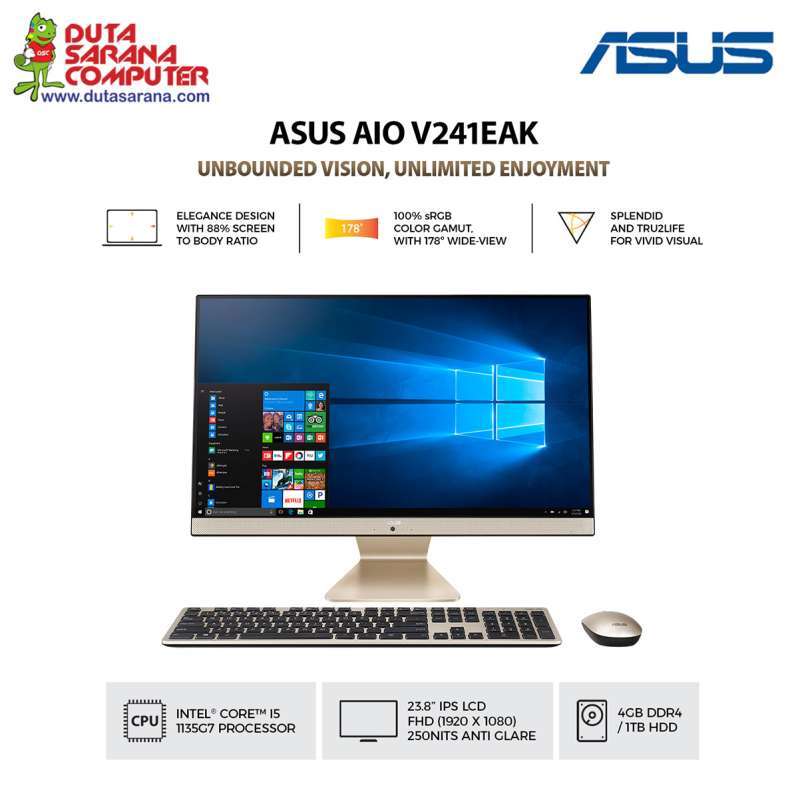 Jual Desktop Pc Aio Asus V241eak - Ba541t Intel Core I5-1135g7 4gb 1tb ...