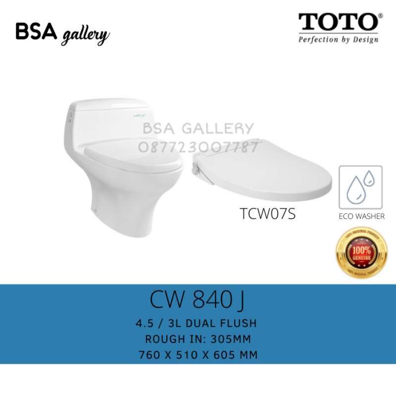 Jual KLOSET DUDUK TOTO CW840J ECOWASHER / CW 840 J / KLOSET TOTO ...