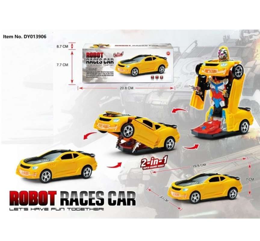 Promo MOBIL MAINAN ANAK LAKI LAKI BISA BERUBAH BENTUK WARNA KUNING ...