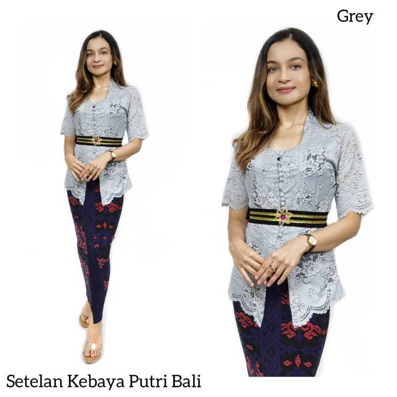 Jual Setelan Kebaya Brokat Putri Bali dan Rok Lycra Batik Free ...