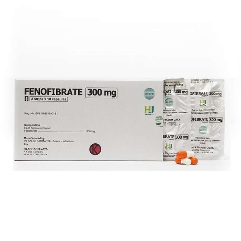 Jual Fenofibrate Tablet 300mg Strip 10 Tablet Generik Hexpharm Jaya ...