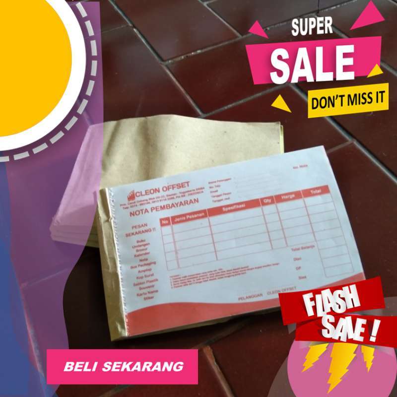 Jual Cetak Nota/nota 4ply Ukuran 1/6 Folio Perforasi Freedesign - Phkm ...
