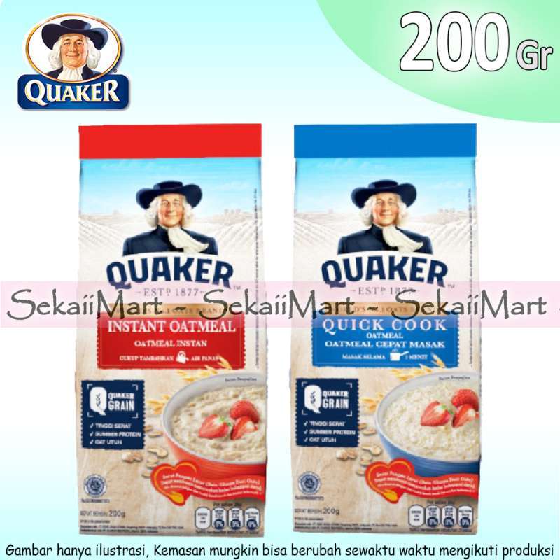 Promo Quaker Oats Instant / Quick Cook Oatmeal - Oat Sarapan Kemasan ...