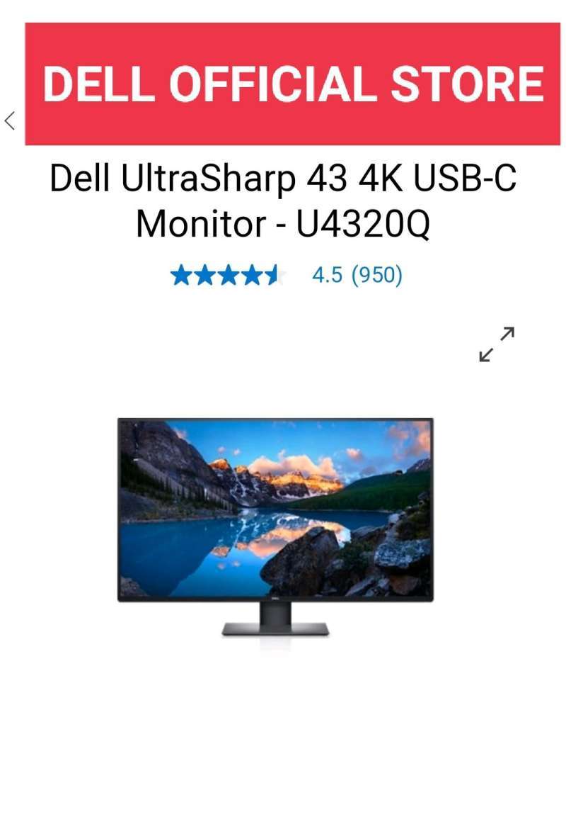 Promo Monitor LED Dell U4320Q 43 IPS 3840x2160 4K USB C HDMI DP Diskon ...
