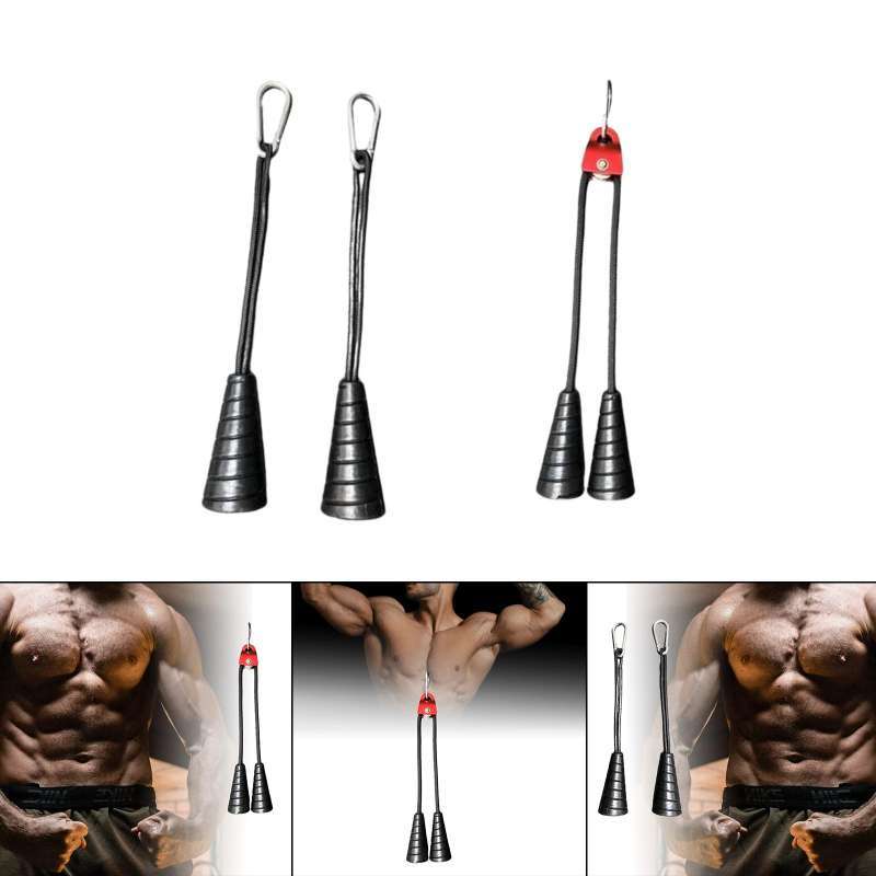 Promo 2x Pull Down Rope Bicep Tricep Cable Attachment Gym Fitness Bar ...