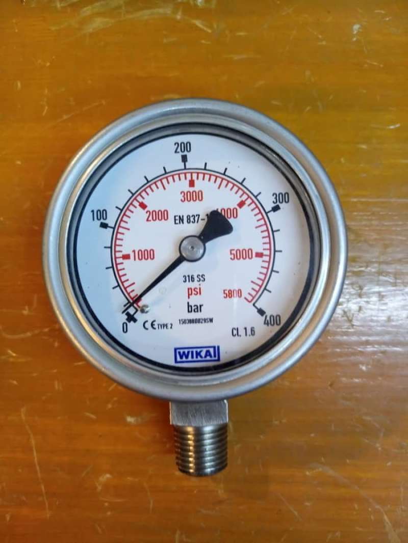 Jual WIKA Pressure Gauge / Manometer Range 400 bar 2nd scale psi di ...