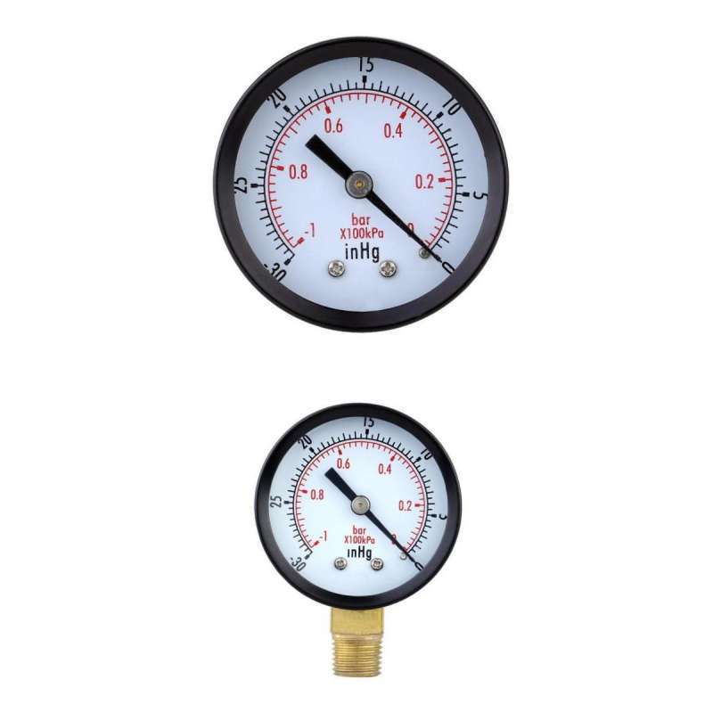 Jual 2pcs 50mm Dual Scale Pressure Gauge Vacuum Manometer Bottom / Rear ...