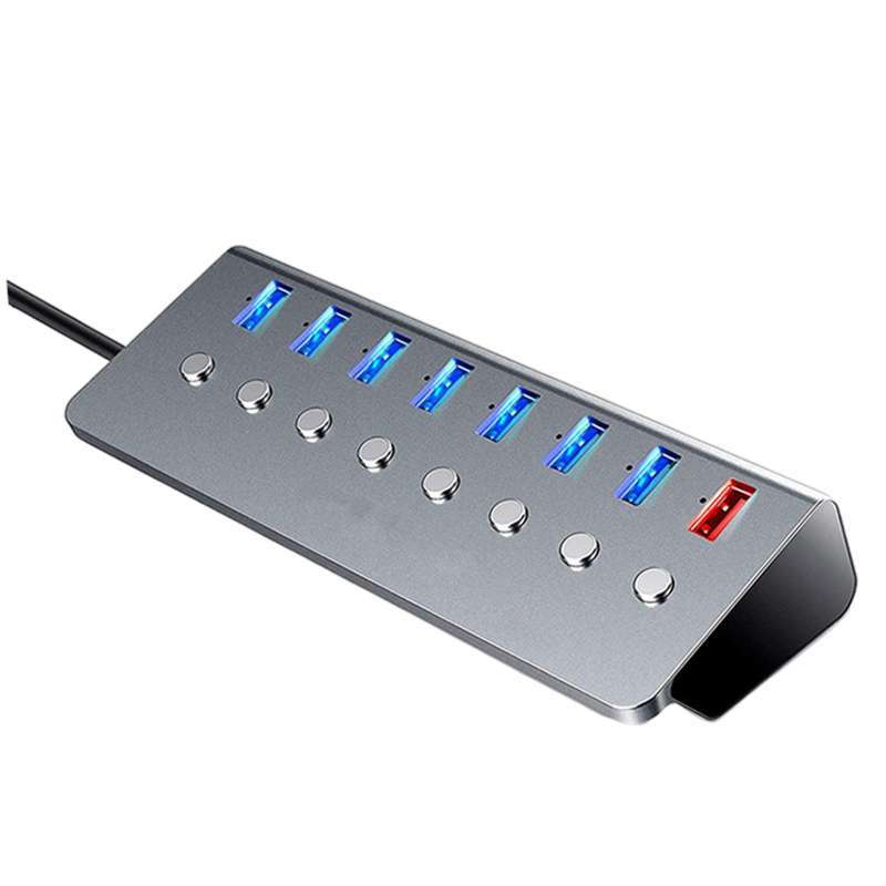 Promo Powered 8-Ports USB 3.0 Hub USB Splitter 7 USB Data Ports Laptop ...