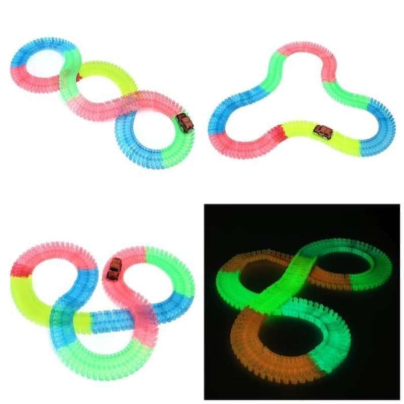 Jual Mainan Magic Twister Tracks Led Glow In The Dark Track Mobil Anak ...