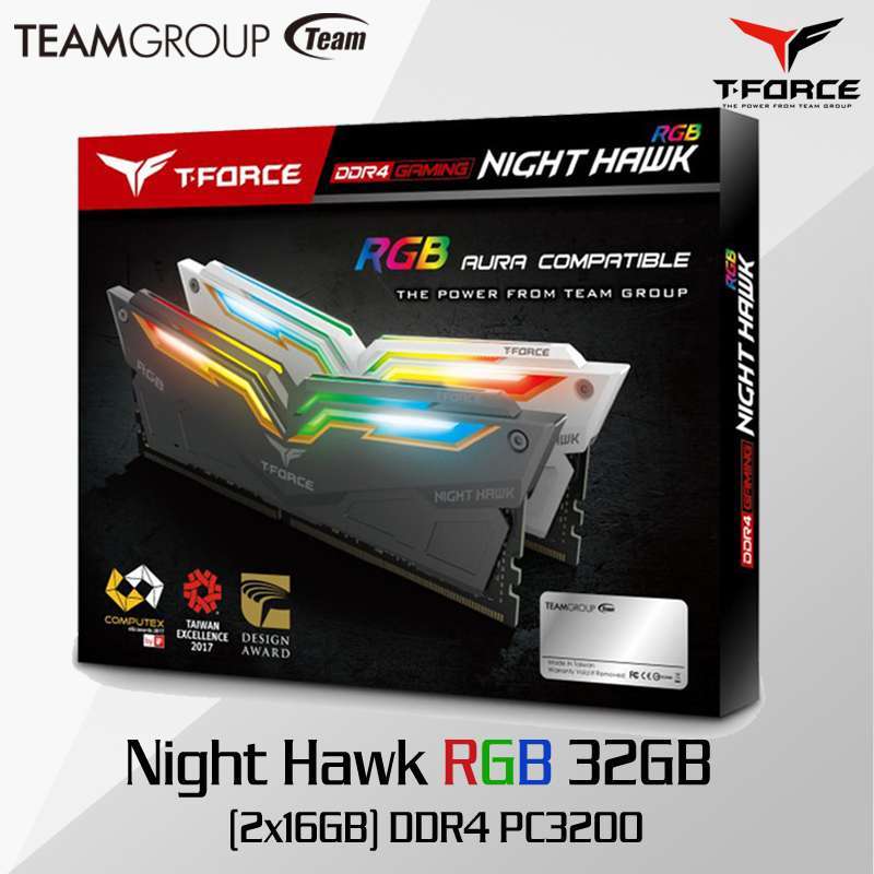 Promo Team Night Hawk RGB 32GB (2x16GB) DDR4 PC3200 Mhz - Black Diskon ...
