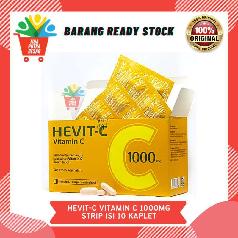 Jual HEVIT C SUPLEMEN KESEHATAN VITAMIN C 1000MG 1 STRIP ISI 10 KAPLET ...