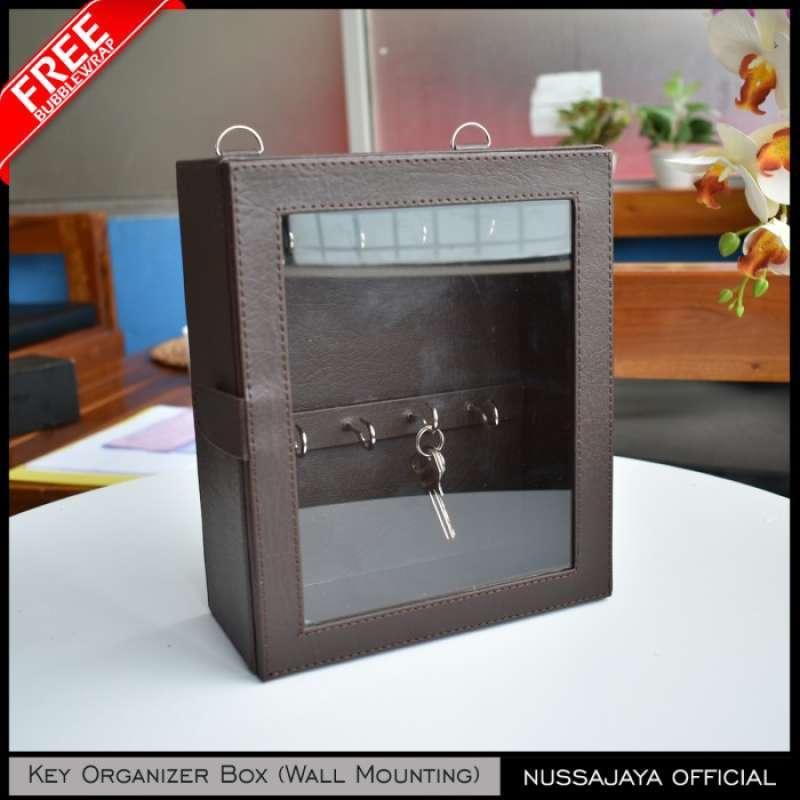Jual Kotak Tempat Simpan Kunci Gantung Dinding Kulit Pu Key Box