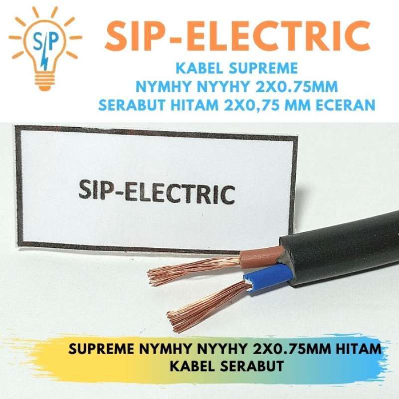 Jual Kabel Supreme Nymhy Nyyhy 2x0.75mm Serabut Hitam 2x0,75 Mm Eceran Di Seller Sip_electric ...