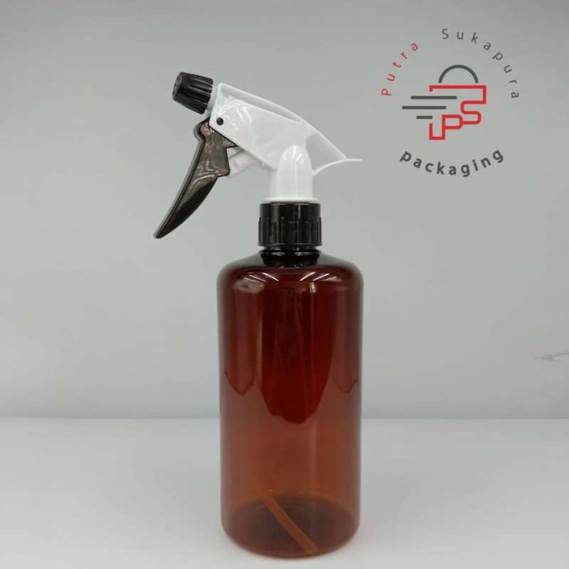 Jual Botol Spray Triger 500ml Amber Pet / Botol Kispray Big Trigger 500ml - Tutup Putih Hit di ...