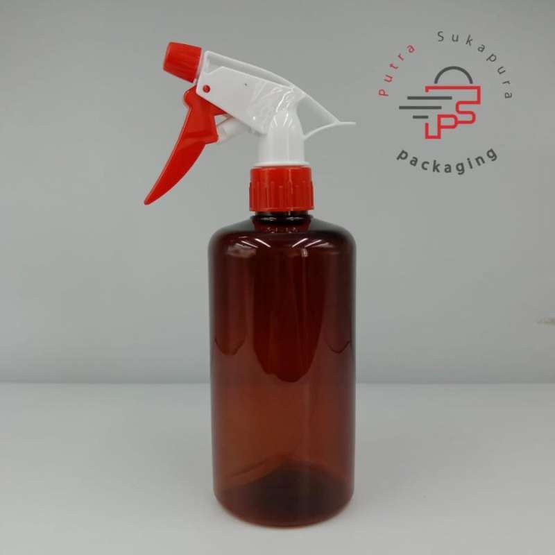 Jual Botol Spray Triger 500ml Amber Pet / Botol Kispray Big Trigger 500ml - Tutup Putih Mer di ...