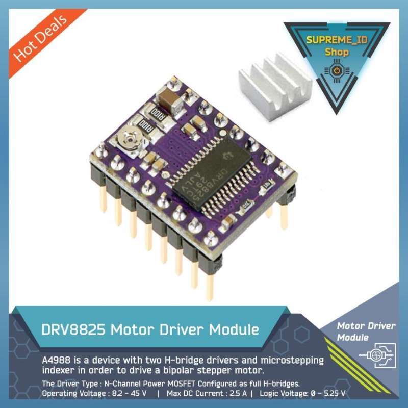 Jual DRV8825 CNC 3D Printer DC Stepper Motor Driver | Arduino Control ...