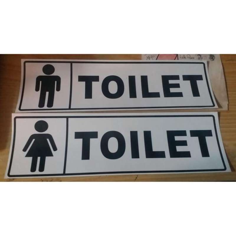 Jual SIGN LABEL STICKER TOILET FEMALE / MALE 30X10CM STIKER RAMBU ...