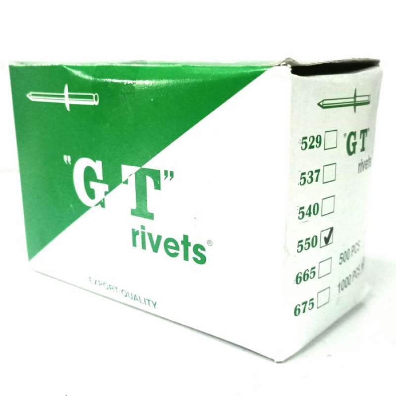 Promo Paku Rivet Gt 550 Size 4Mm X 12.7Mm Isi 1000Pcs Diskon 18% di ...
