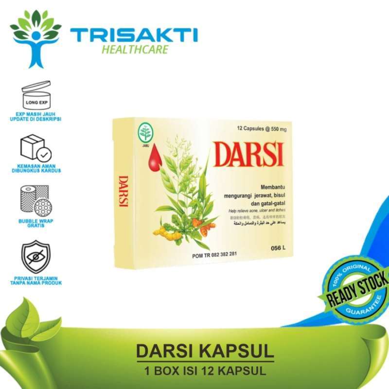 Jual Darsi Kapsul Jamu Bersih Darah/Jerawat/Bisul dan Gatal di Seller ...