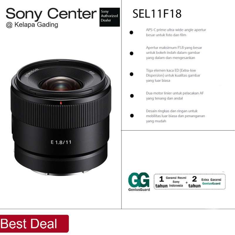 Jual Sony Center Jakarta - Sony E 11mm F1.8 / Lensa Sony Ultra Lebar ...