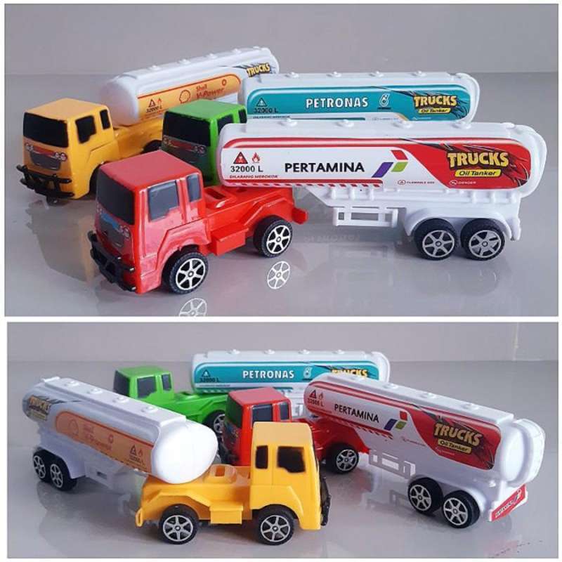 Jual Mainan Set Truck Tanki BBM Miniatur Truk Tanaki Plastik isi 3 pc ...