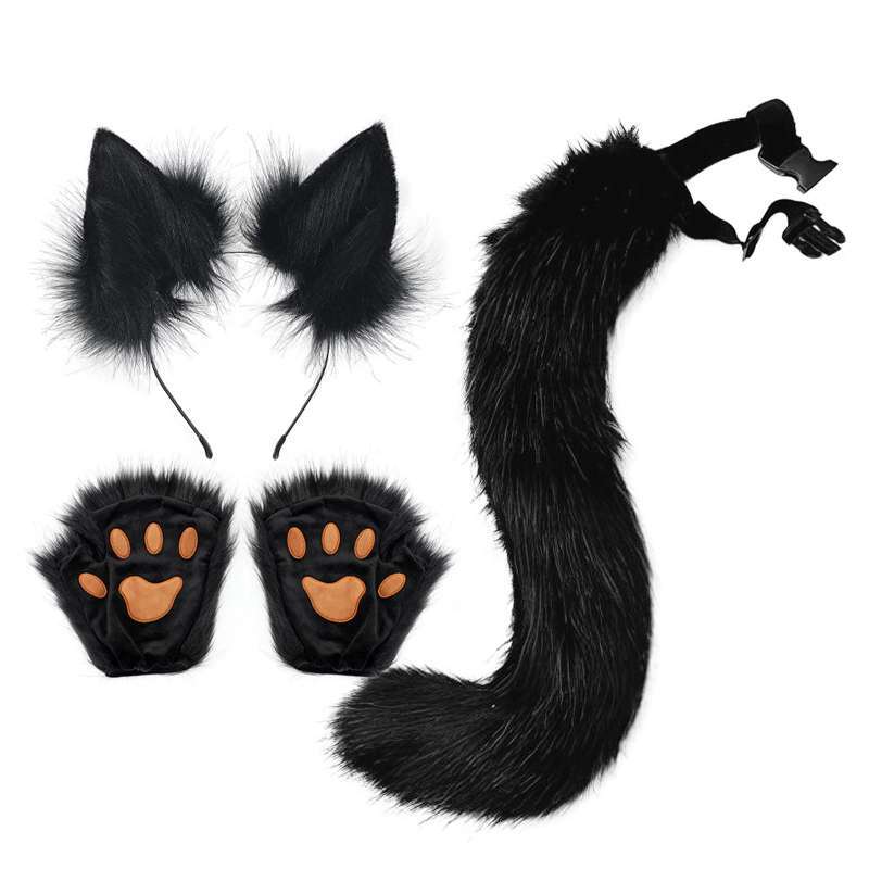 Jual Faux Fur Fox Ears and Tail Set Halloween Fancy Dress Cosplay ...