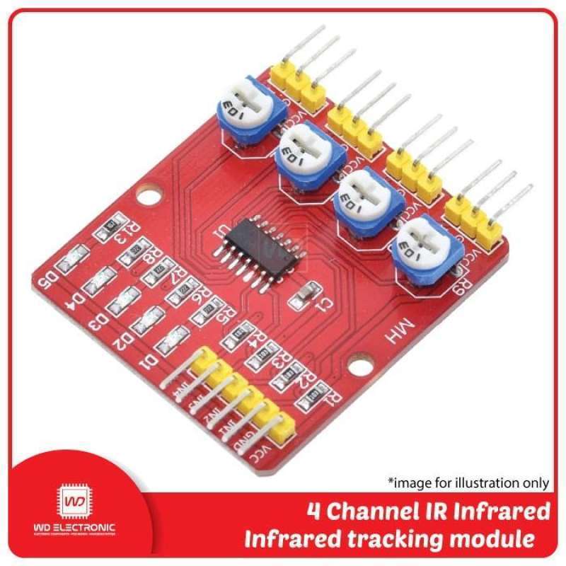 Jual 4 Channel Ir Infrared Tracking Module 4 Infrared Avoidance Sensor ...