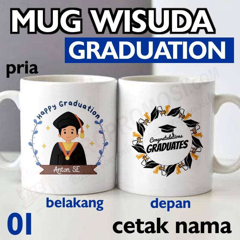 Jual Mug Kado Wisuda - Bisa Request Nama dan Foto - Hadiah Gift Custom ...