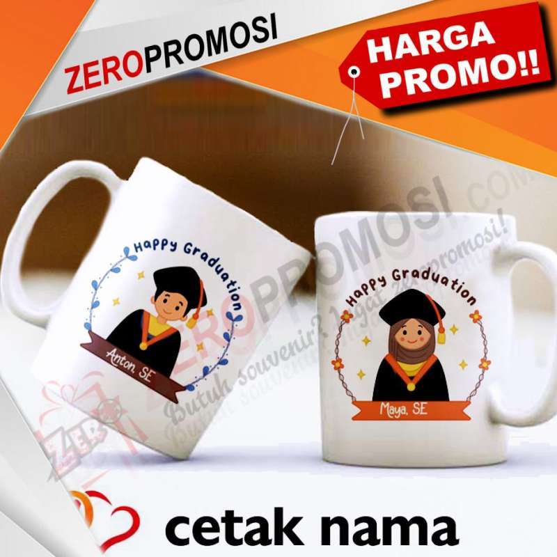 Jual Mug Kado Wisuda - Bisa Request Nama Dan Foto - Hadiah Gift Custom ...
