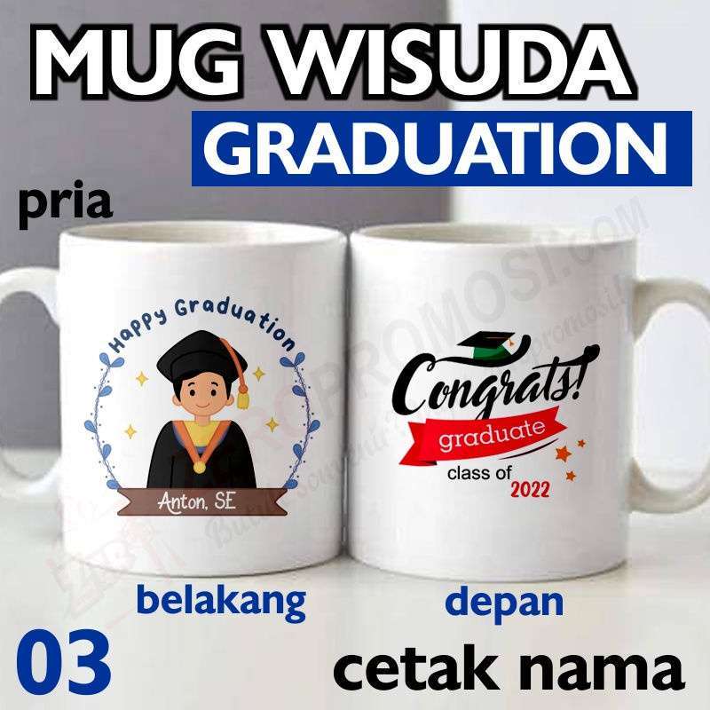 Jual Mug Kado Wisuda - Bisa Request Nama Dan Foto - Hadiah Gift Custom ...