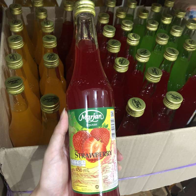 Jual Sirup Marjan Squash Strawberry / Stroberi 450 Ml Di Seller Mario ...