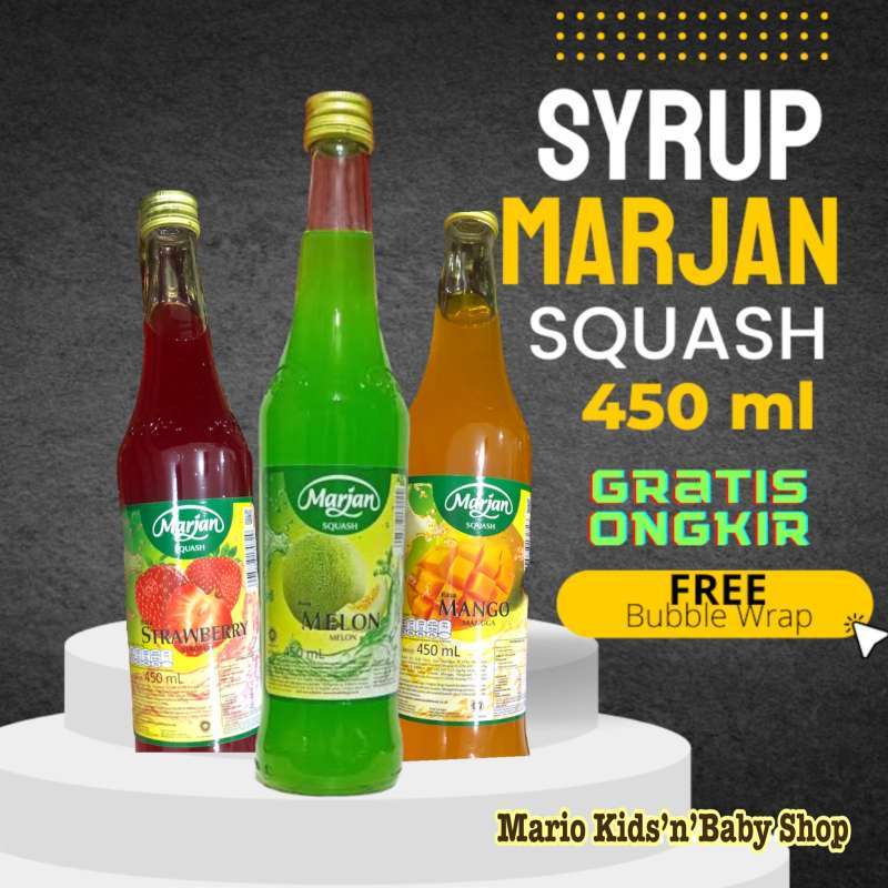 Jual Sirup Marjan Squash Strawberry / Stroberi 450 Ml Di Seller Mario ...