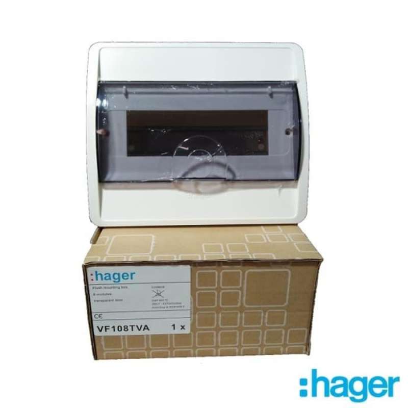 Jual Box MCB Hager 8 Modul, Inbow Type Pintu Transparan, VF108TVA di ...