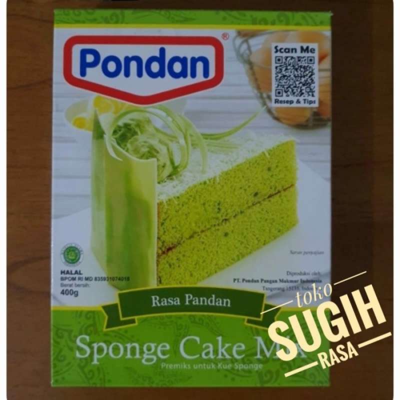 Promo Oem Pondan Sponge Cake Mix Rasa Pandan 400 Gr Diskon 50% Di ...