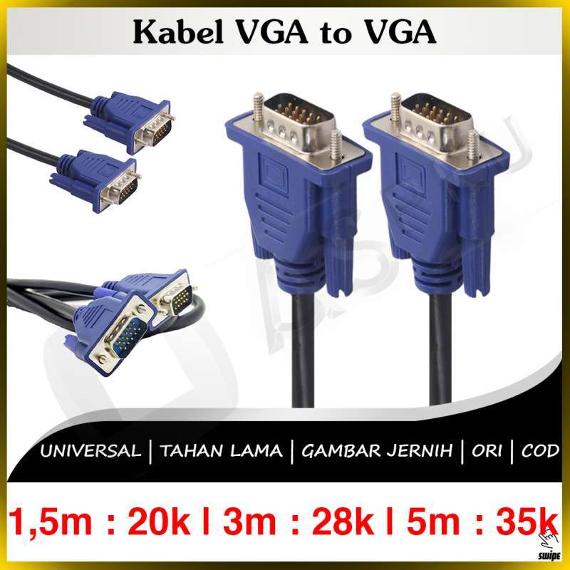 Promo Kabel Vga To Vga Penyambung Penghubung Komputer Computer Universal Original Ori Monitor ...