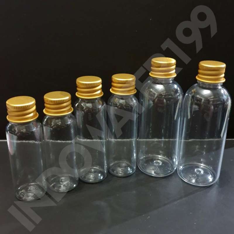 Jual BOTOL PLASTIK PET 20 ML 30 ML 60 ML TUTUP ALUMUNIUM GOLD di Seller ...