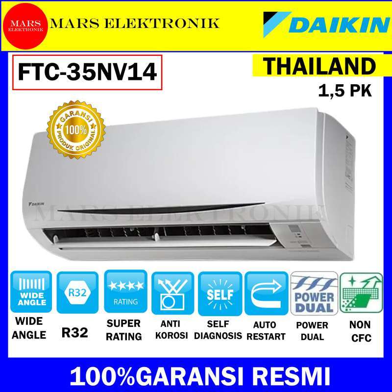 Jual AC DAIKIN THAILAND FTC-35NV14 / 1.5 PK - GARANSI RESMI / FTC 35 ...