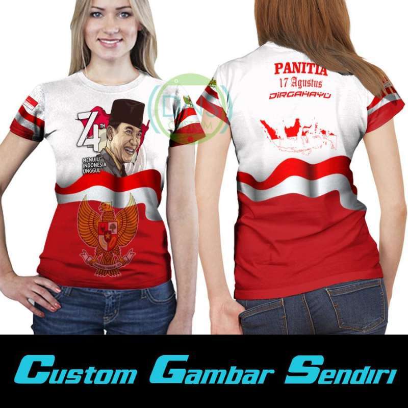 Jual Kaos Wanita 17 Agustus 2022 HUT RI ke 77 Gokil Bisa Custom Nama/Gambar - XXL di Seller DNS ...