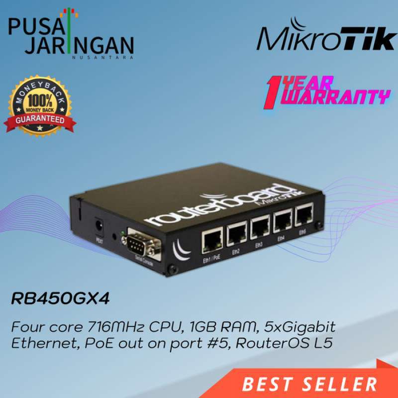 Promo Mikrotik Router Indoor Rb450Gx4 Diskon 11% di Seller Ghanim Shop ...