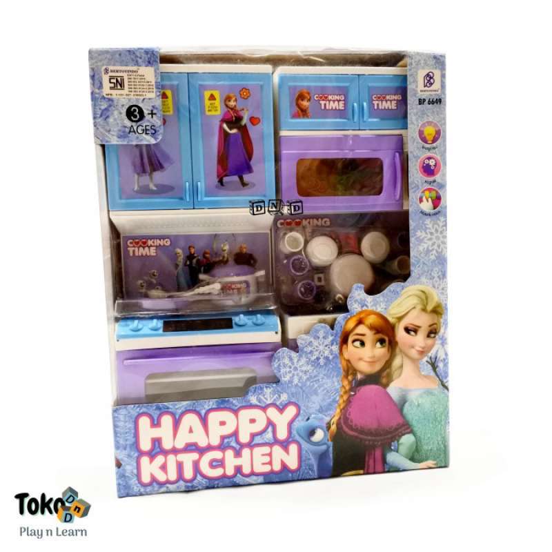 Jual Mainan Anak Happy Kitchen Set Lemari Dapur Masak Masakan Biru ...