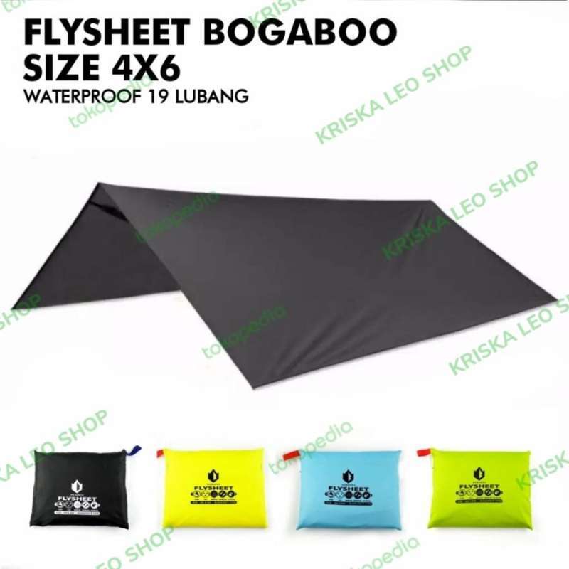 Jual flysheet waterproof 4x6 meter 19 lubang Ultralight tarp tent bivak set - Abu-abu di Seller ...