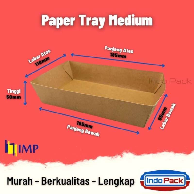 Jual KRAFT Paper Tray M / Piring Makan / Nampan Kertas / Food Tray M ...