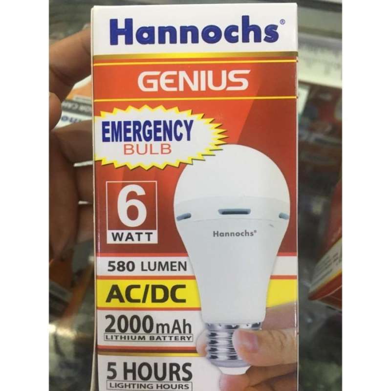 Jual Lampu AC/DC Emergency Hanoch Genius 6 watt di Seller Toko Listrik ...