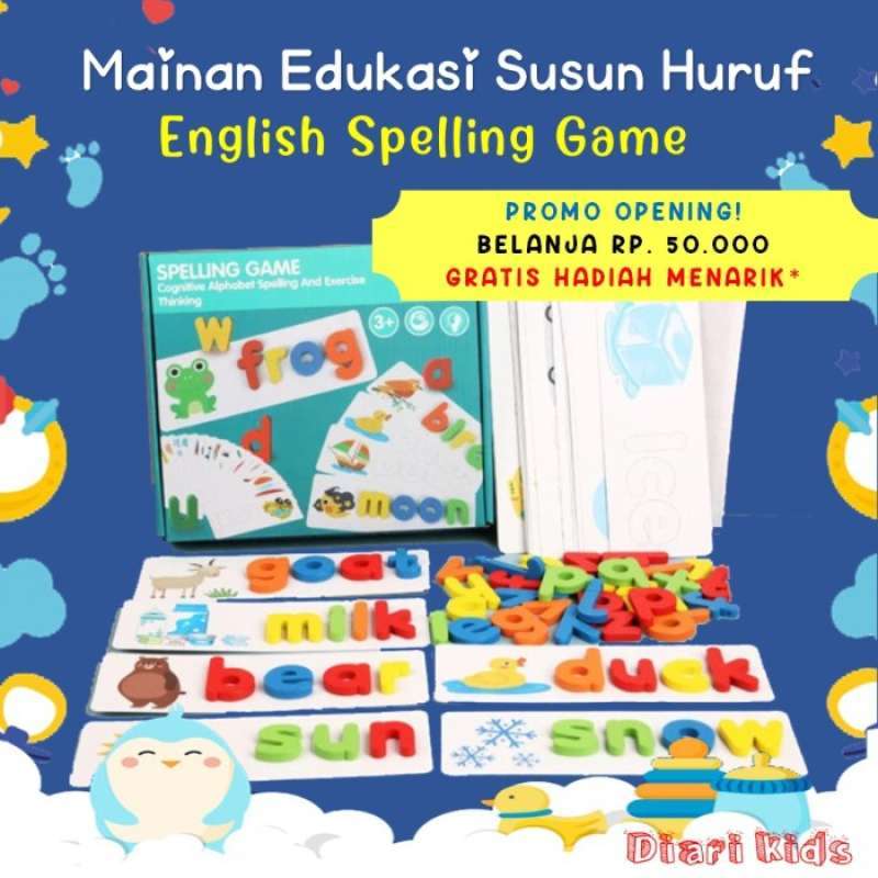 Promo Spelling Game Alphabet Mainan Edukasi Anak Susun Huruf Alfabet ...