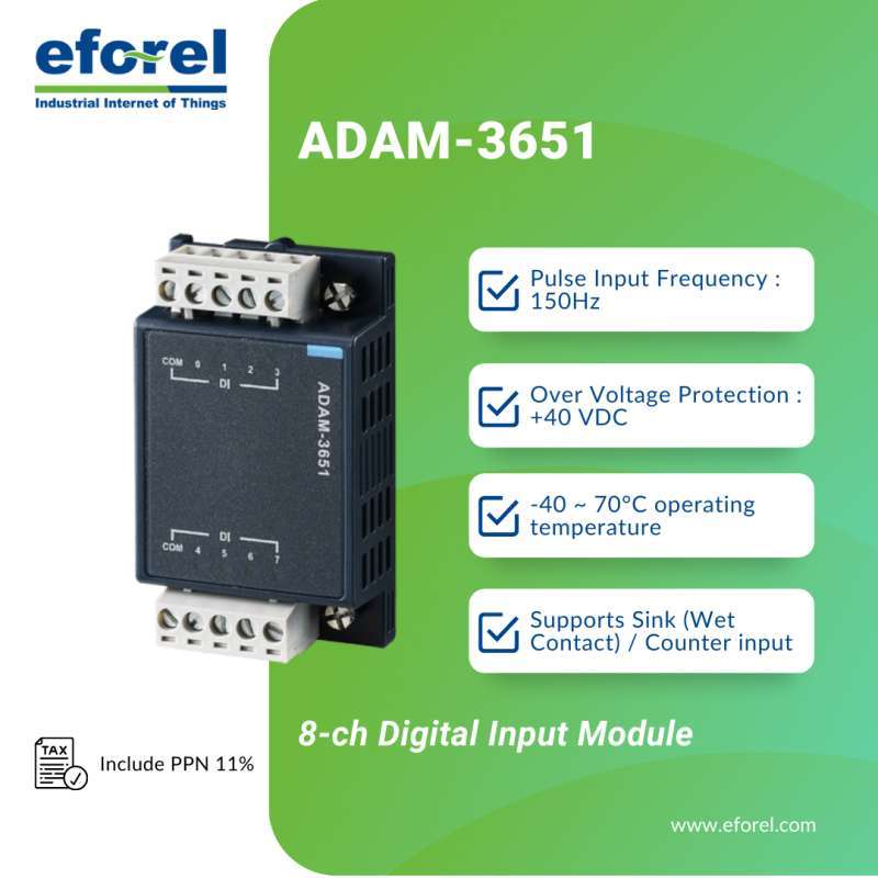 Jual 8 channel Digital Input Module for iRTU Gateway Advantech ADAM-3651 di Seller Eforel Online ...