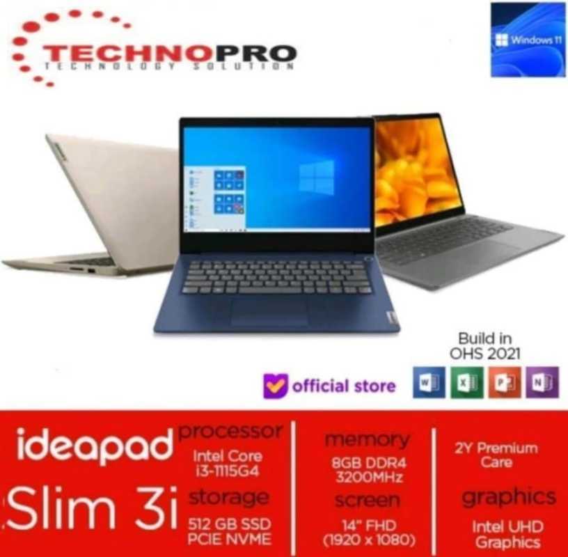 Jual Lenovo Ideapad Slim 3i DAID||D9ID|| i3 1115G4 8GB 512SSD W11+OHS ...