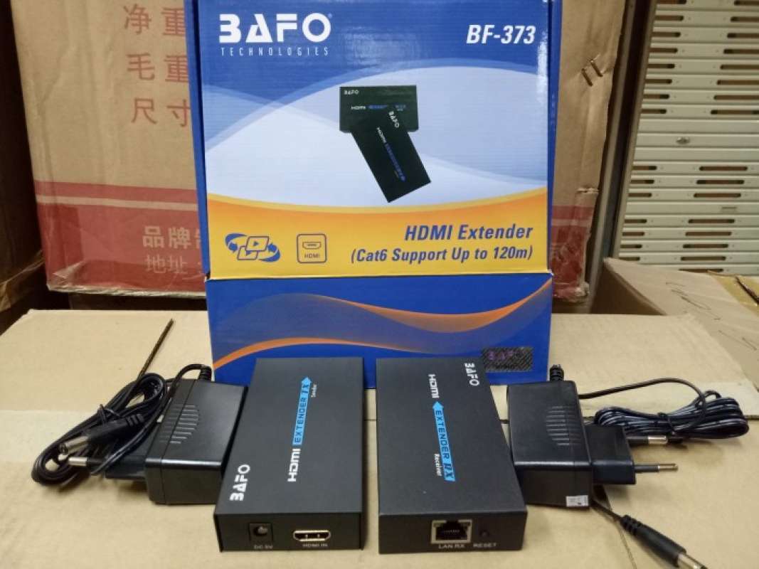Jual HDMI Extender BAFO BF-373 120 meter LAN CAT6 HDMI Extender with IR di Seller Cullen darrel ...