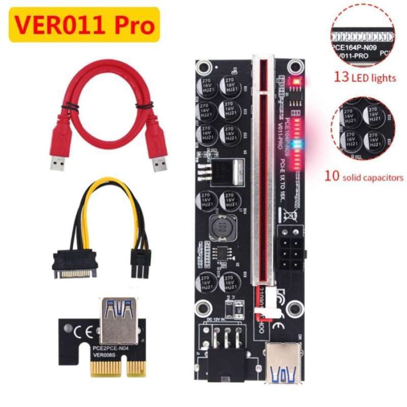 Jual Future-Id V011 Pro Pcie Riser 011 Riser Card Pci E Express Gpu 1x ...
